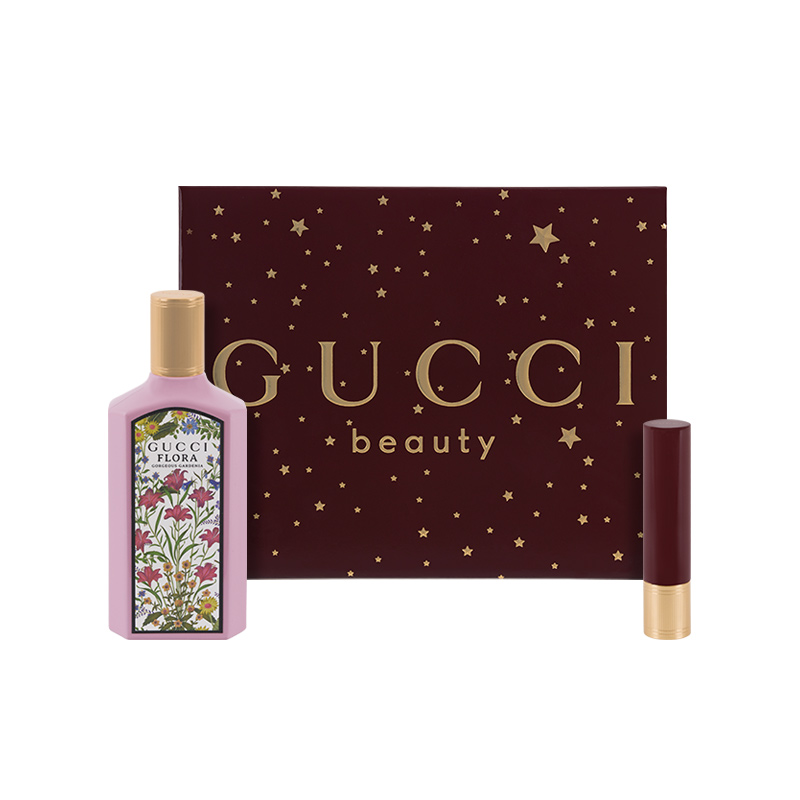 Gucci Flora Gorgeous Gardenia Set: EdP 100 ml + Lip Stick | Excaliburshop