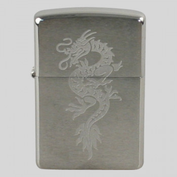 Zippo chrom gebürstet graviert Dragon 2 1100004 | Excaliburshop